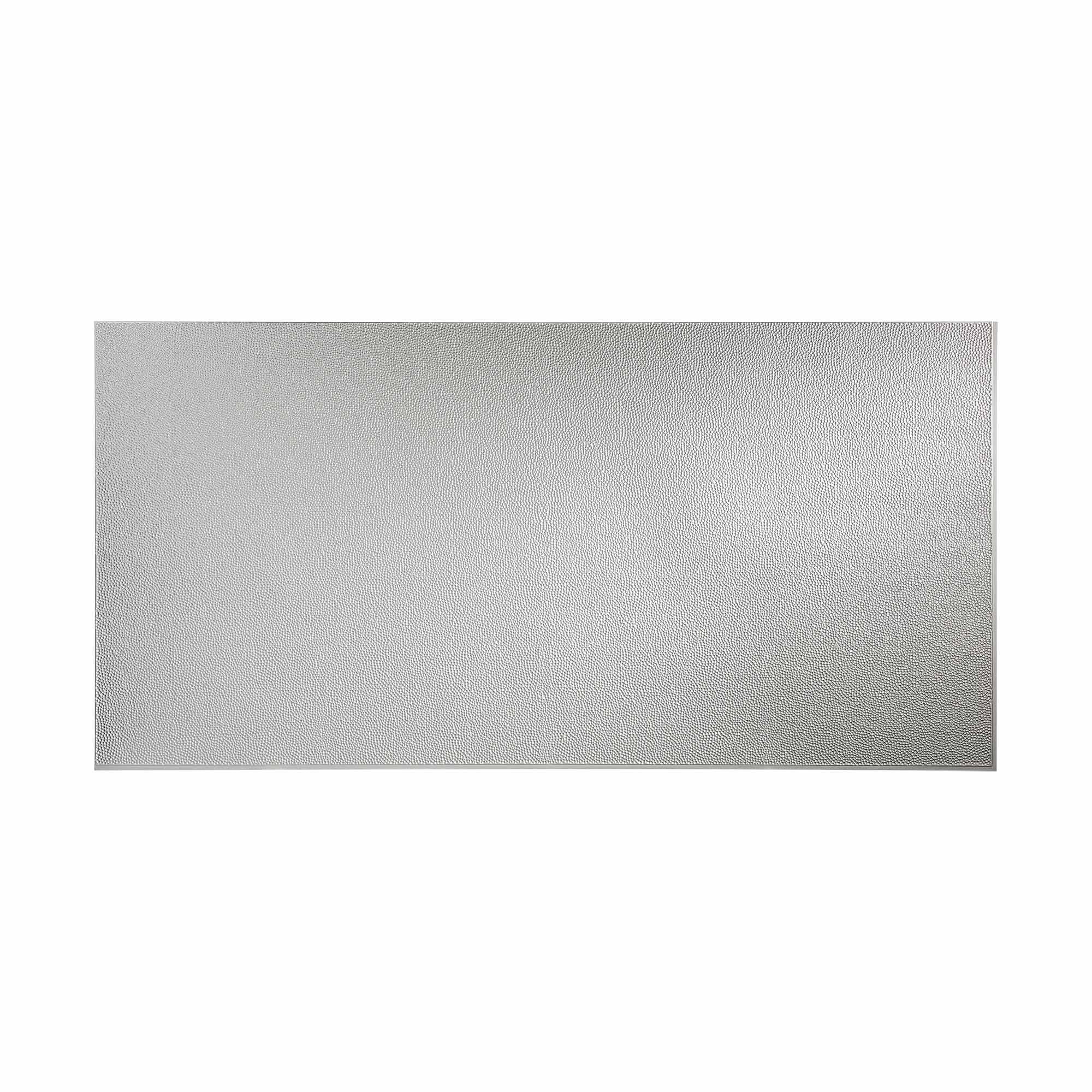 FASÄDE Hammered Decorative Vinyl 4ft x 8ft Wall Panel in Argent Silver ...