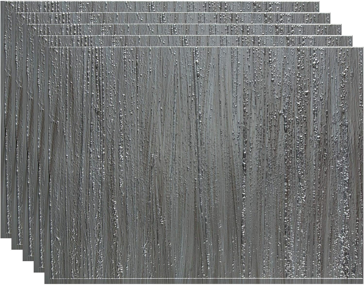 FASÄDE Rain Decorative Vinyl 18in x 24in Backsplash Panel in Brushed ...