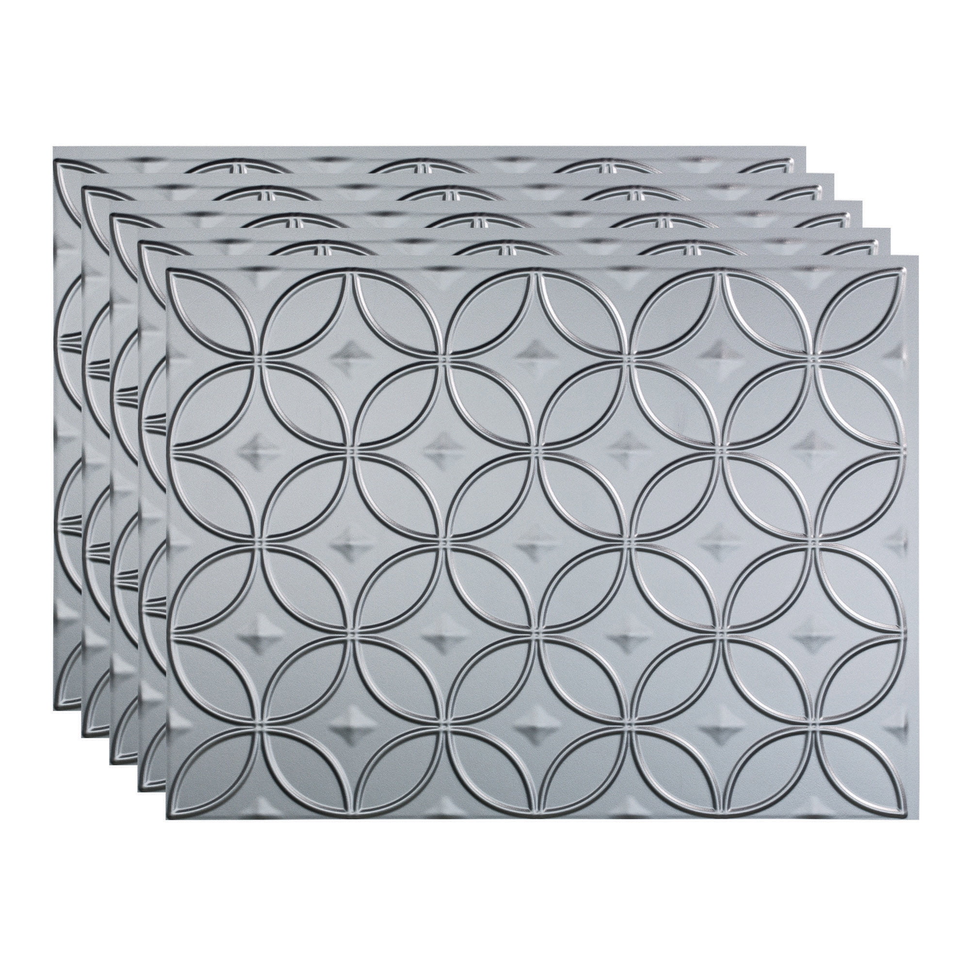FASÄDE Rings Decorative Vinyl 18in x 24in Backsplash Panel in Argent ...