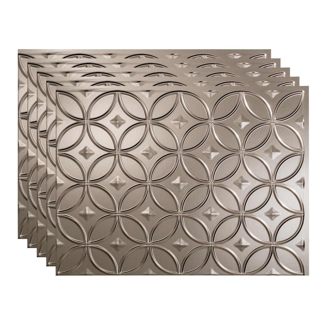 FASÄDE Rings Decorative Vinyl 18in x 24in Backsplash Panel in Brushed ...