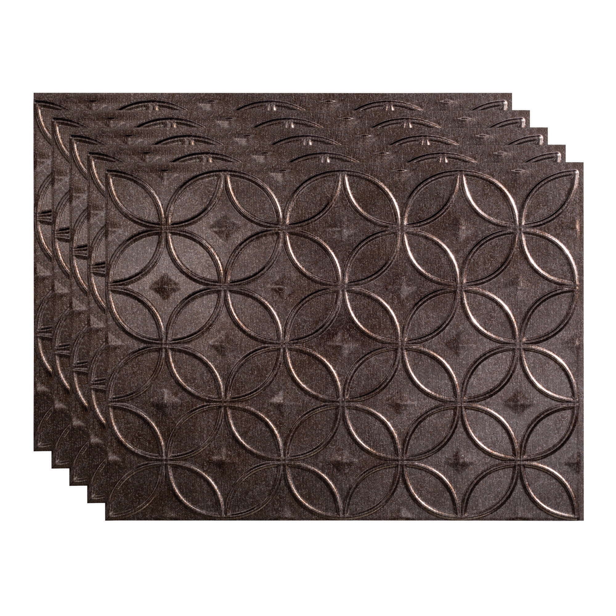 FASÄDE Rings Decorative Vinyl 18in x 24in Backsplash Panel in Smoked ...