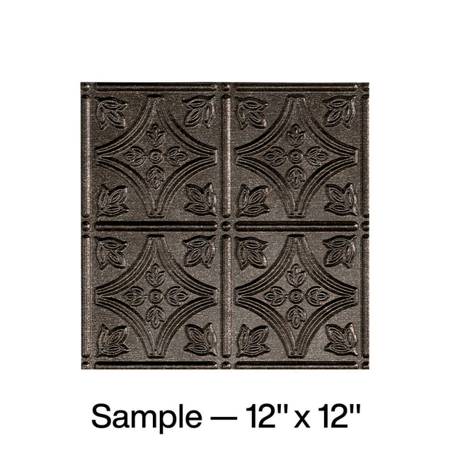 FASÄDE Traditional 1 Decorative Vinyl Glue Up Ceiling Panel in Smoked ...