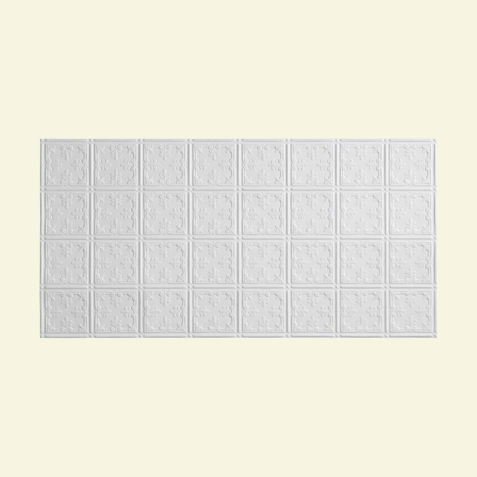 Fasade Decorative Vinyl Ceiling Tiles, Matte White, 2ft x 4ft, Glue Up ...