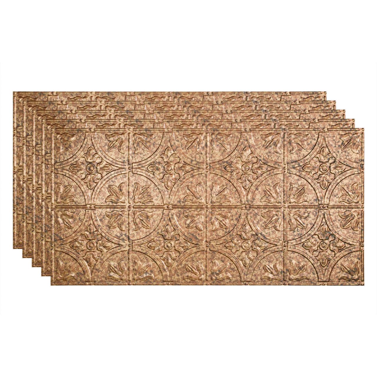 FASÄDE Traditional Style/Pattern 2 Decorative Vinyl 2ft x 4ft Glue Up Ceiling Panel in Cracked ...