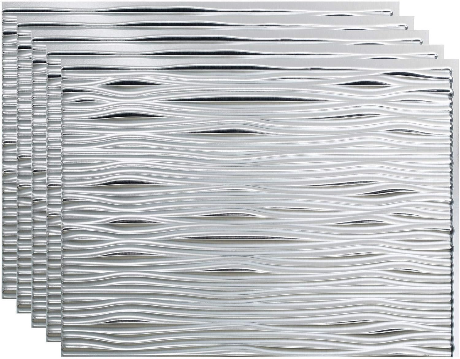 FASÄDE Waves Decorative Vinyl 18in x 24in Backsplash Panel in Brushed ...