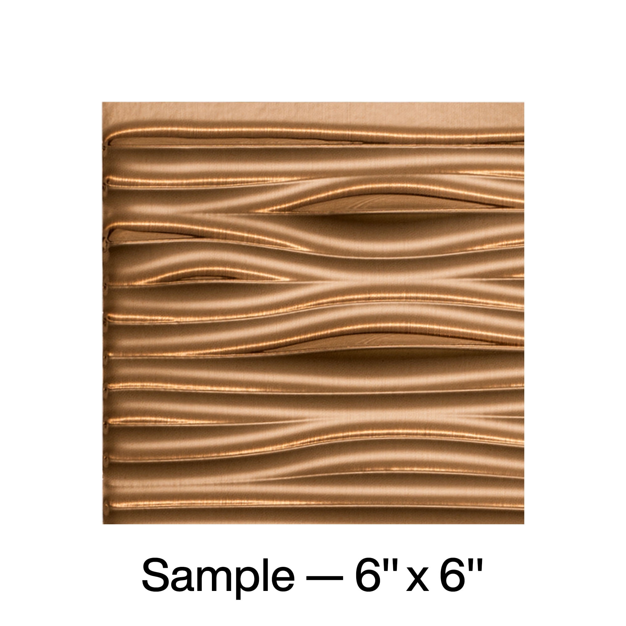 FASÄDE Waves Decorative Vinyl Backsplash Panel in Polished Copper (6X6 ...