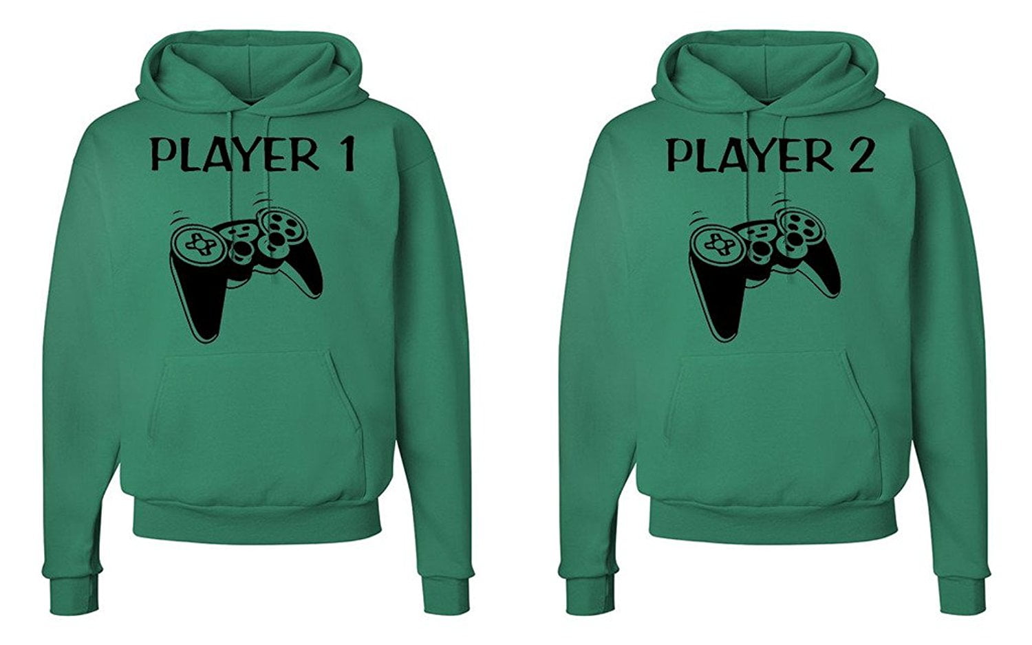 FASCIINO Matching His & Hers Couple Hoodie Sweatshirt Set - Player 1 ...