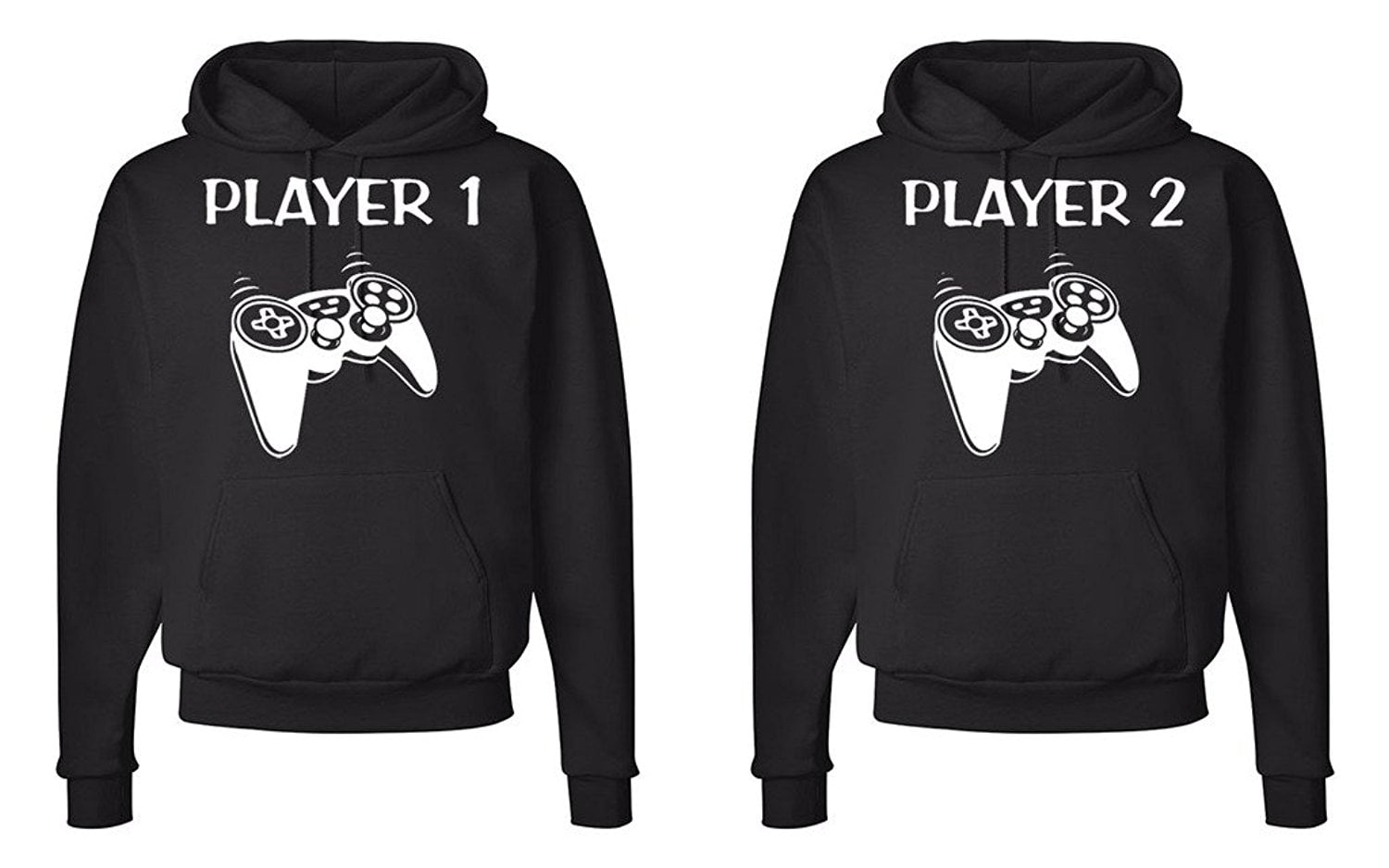 FASCIINO Matching His & Hers Couple Hoodie Sweatshirt Set - Player 1 ...