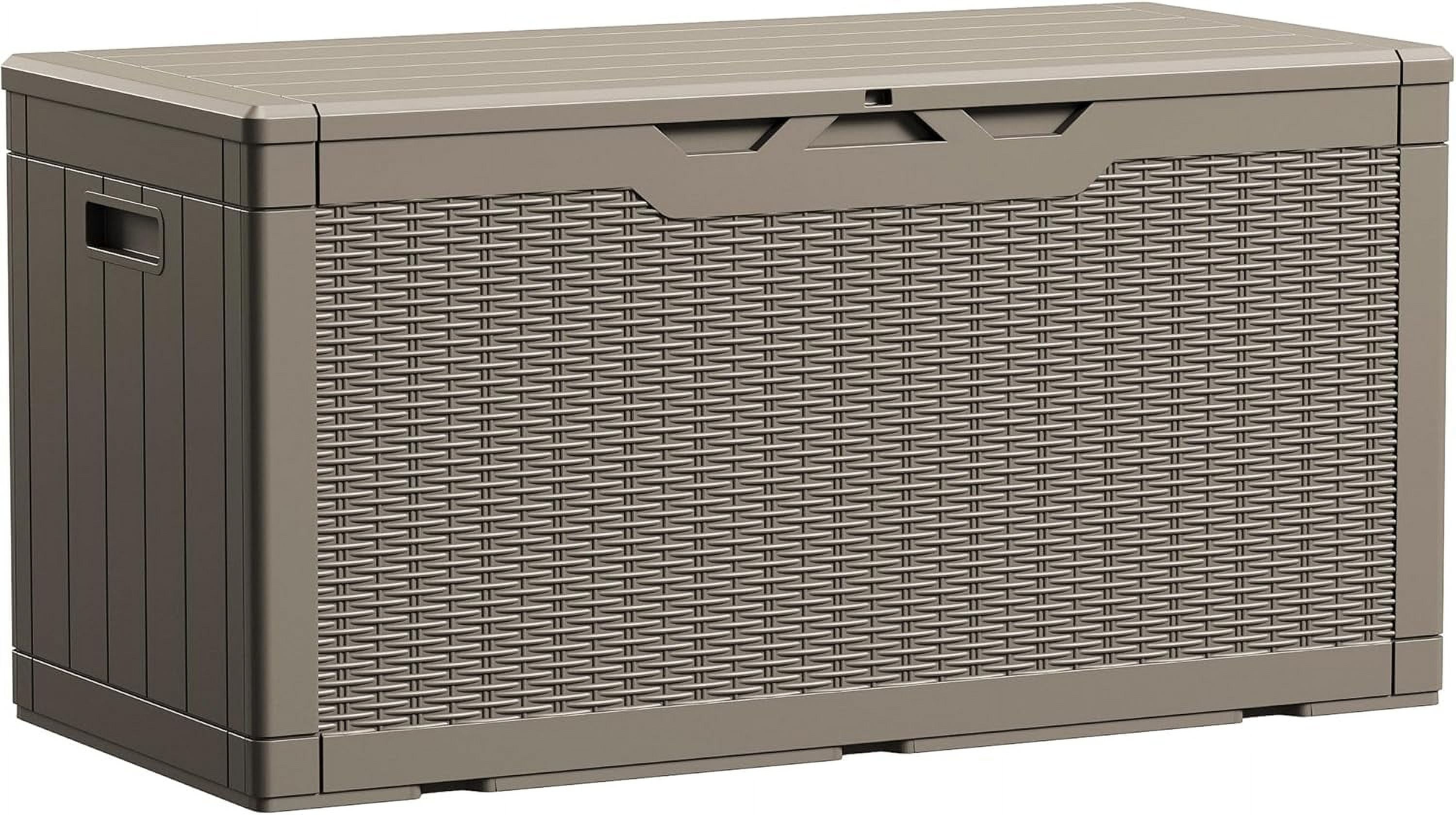 FASCK 100 Gallon Waterproof Large Resin Deck Box Indoor Outdoor ...