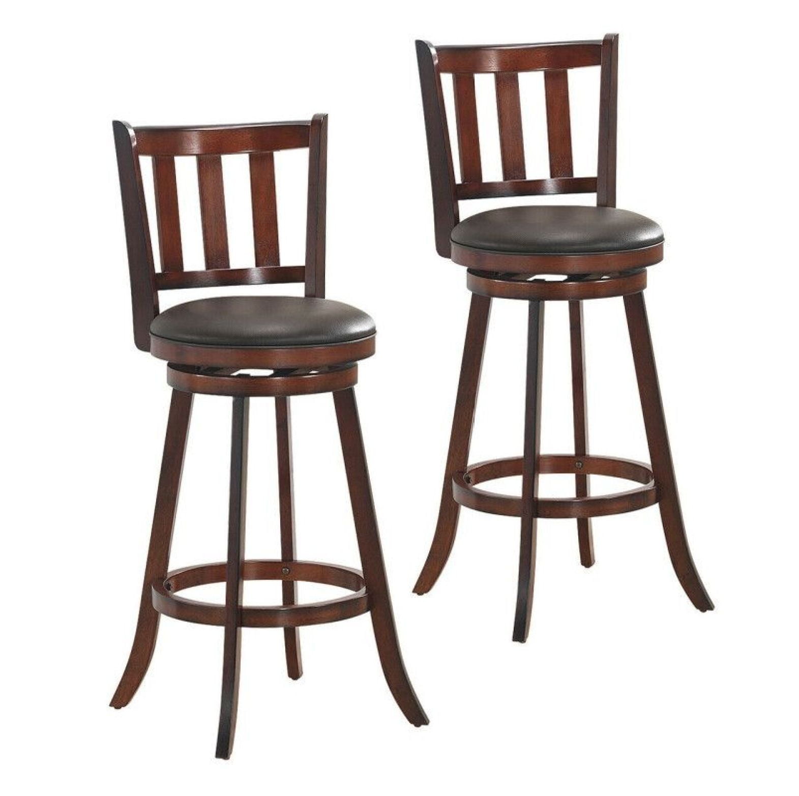 FASCK 2 Pcs 360 Degree Swivel Wooden Counter Height Bar Stools, with ...