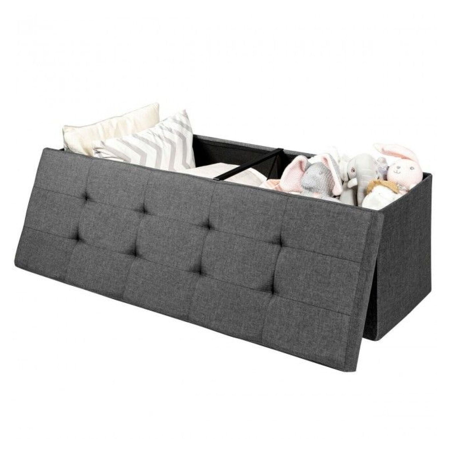 FASCK Large Fabric Folding Storage Chest, Ottoman Bench for Living Room ...