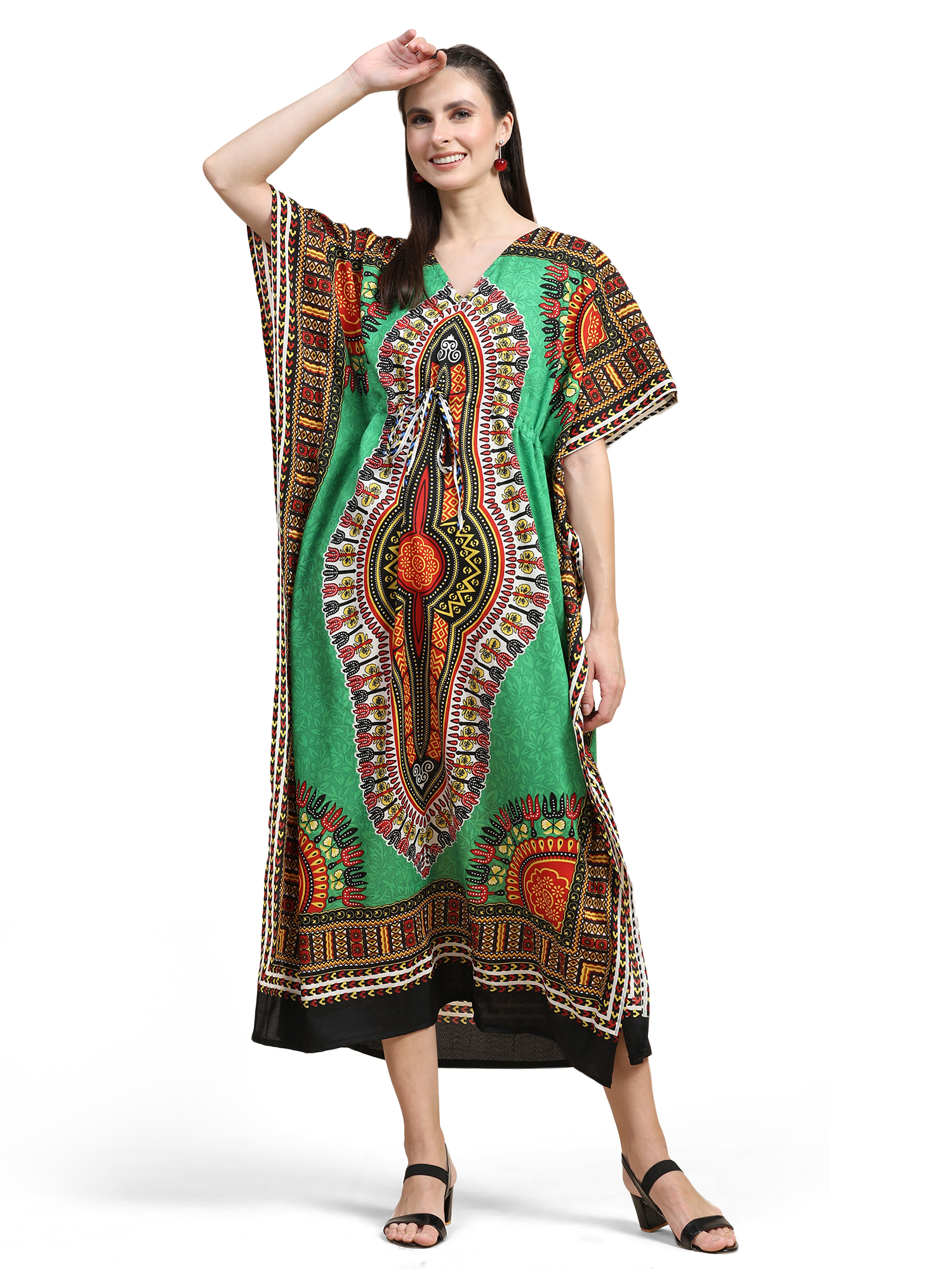 FASHIENT Kaftan Dresses for Women Plus Size Batwing Sleeve Caftans Long Bathing Suit Cover Up ...