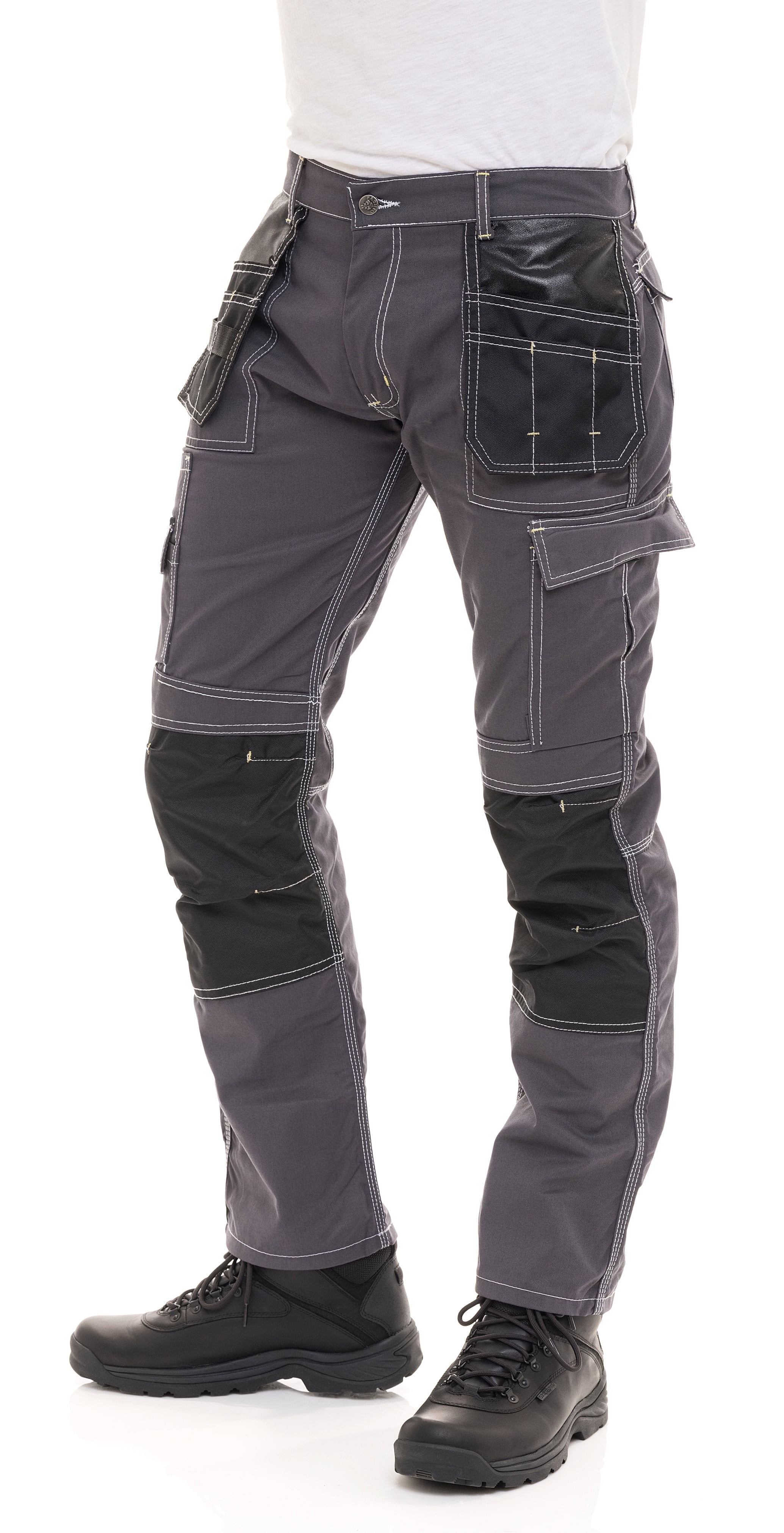 FASHIO FF Mens Construction Pants Utility Tool Pockets Carpenter ...