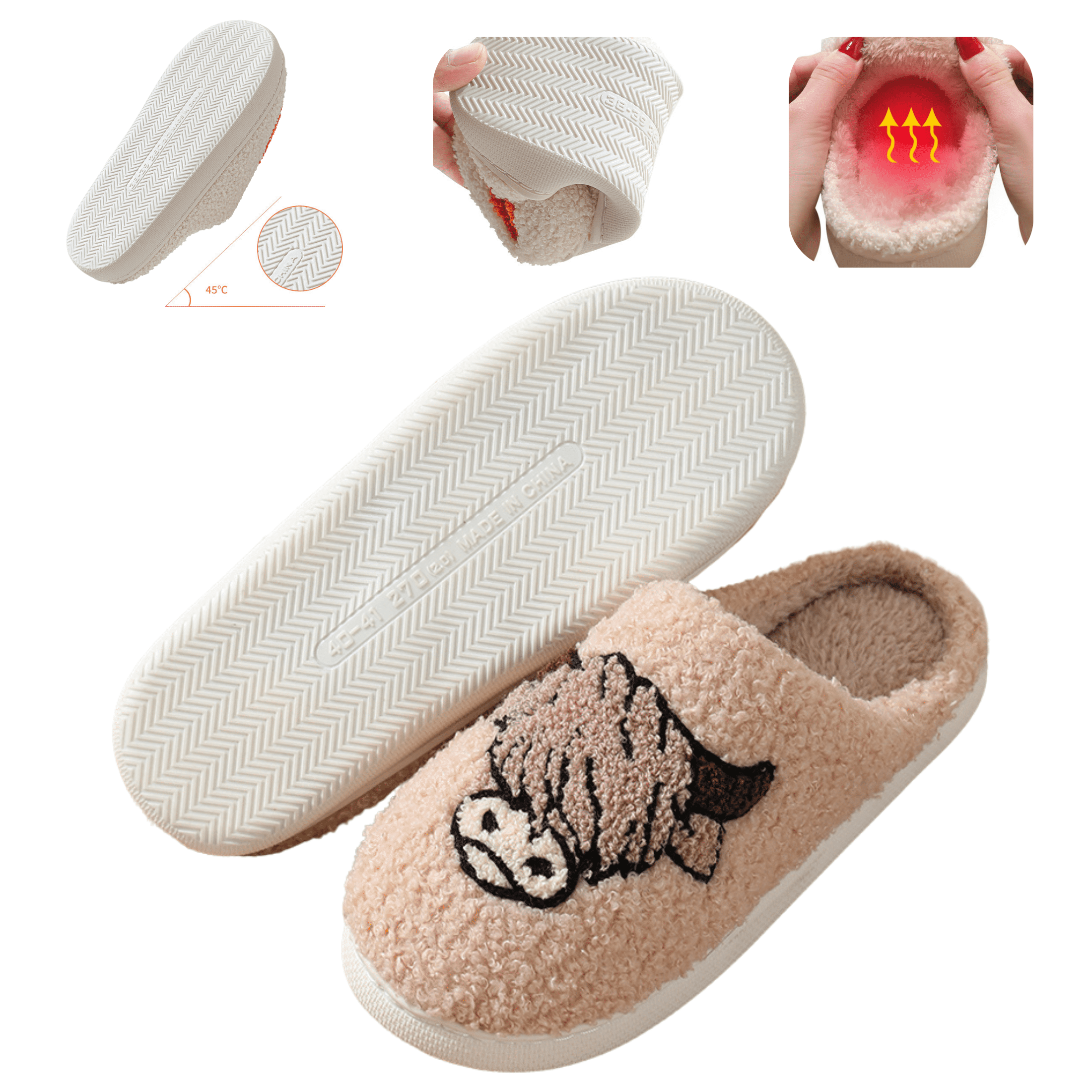 FASHIONBANANA Cute Bull Head Slippers for Girls, Women, Girlfriends ...
