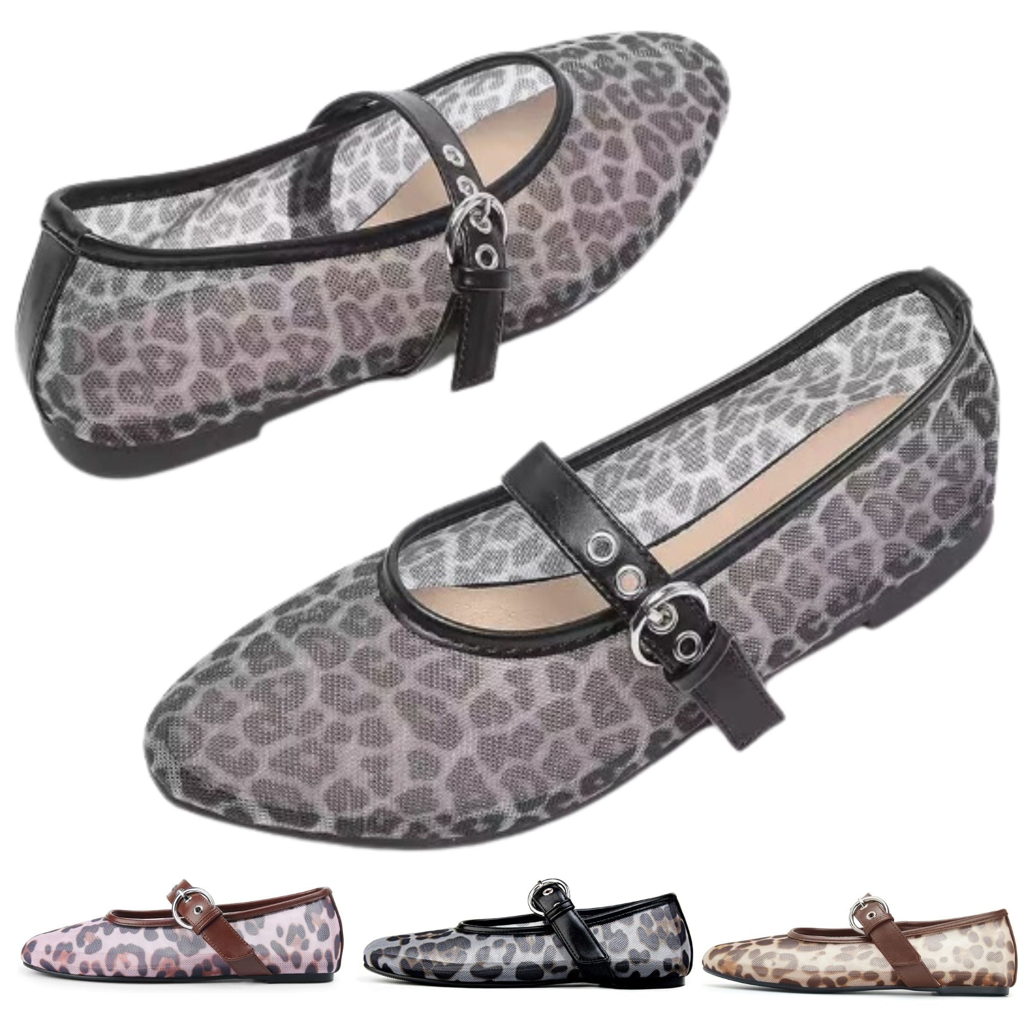 CHICVOMEY Flats for Women Breathable Mesh Mary Jane Shoes for Women ...