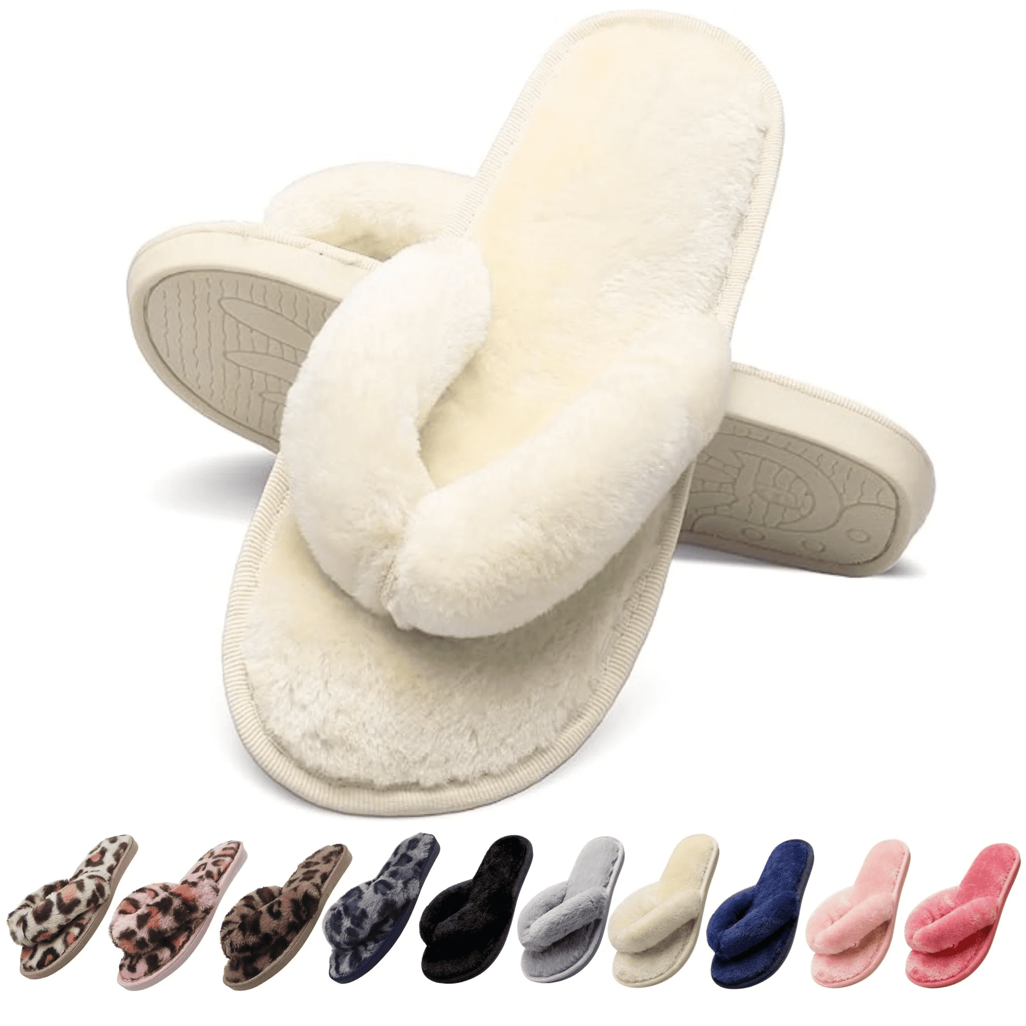 CHICVOMEY Comfort Flip Flop Slippers for Women with Memory Foam Women ...