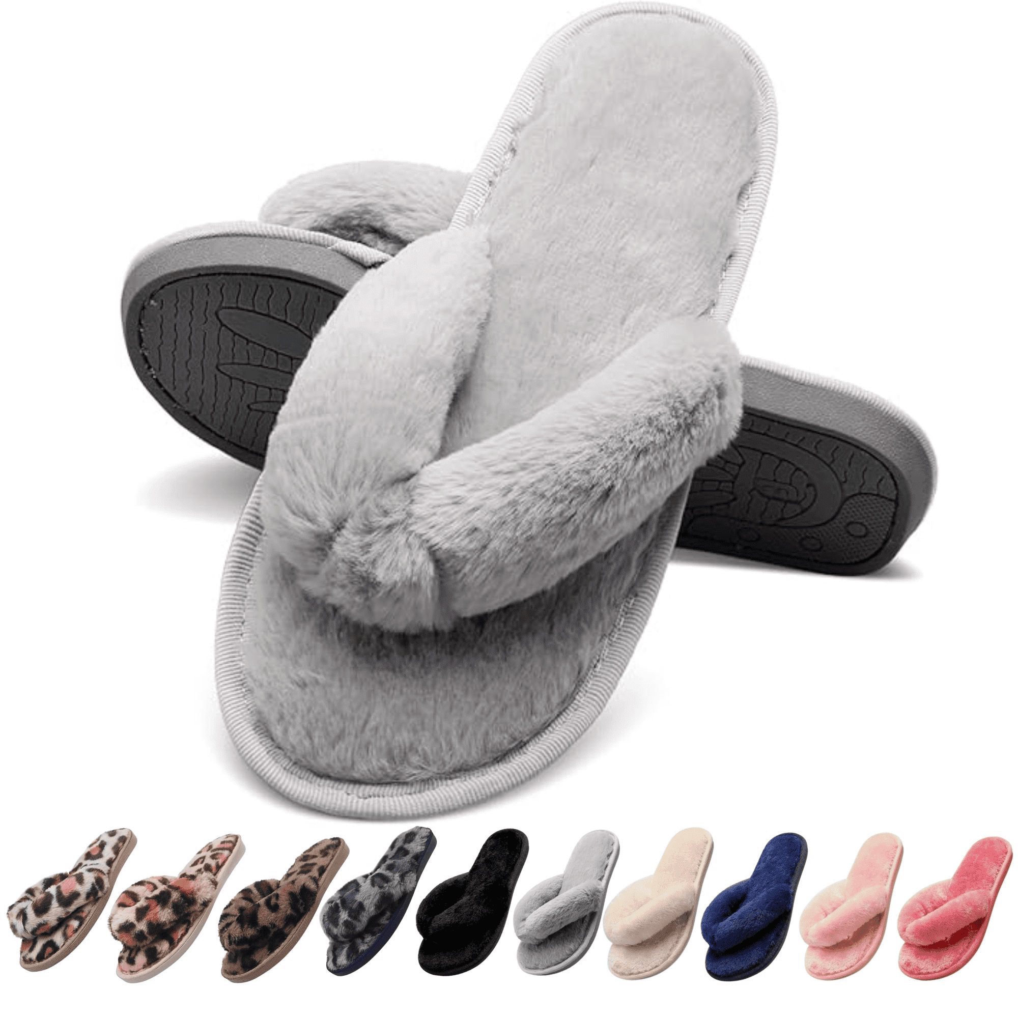 CHICVOMEY Comfort Flip Flop Slippers for Women with Memory Foam Women ...