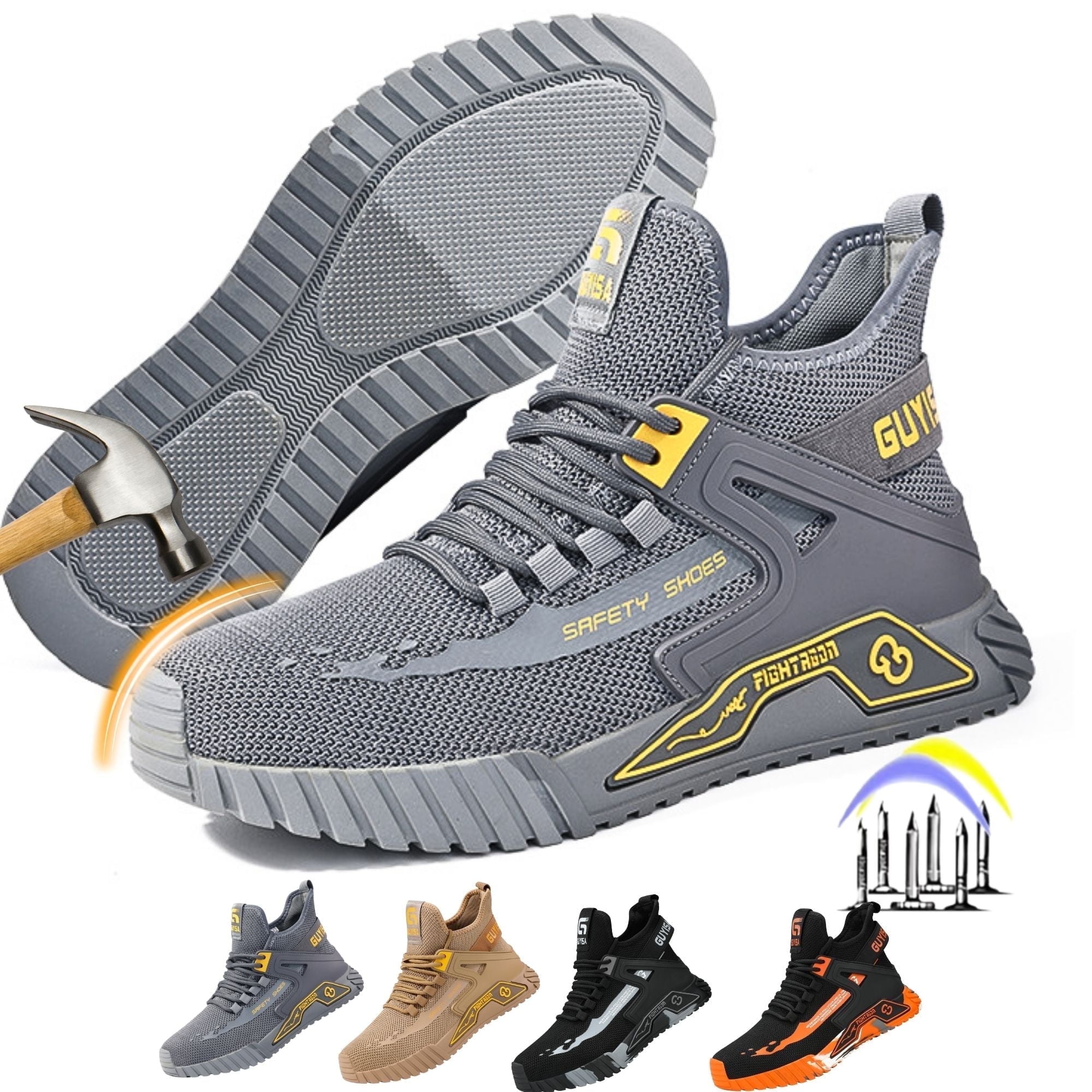 CHICVOMEY Slip-Resistant Work Shoes for Men Non-Slip Work Shoes ...