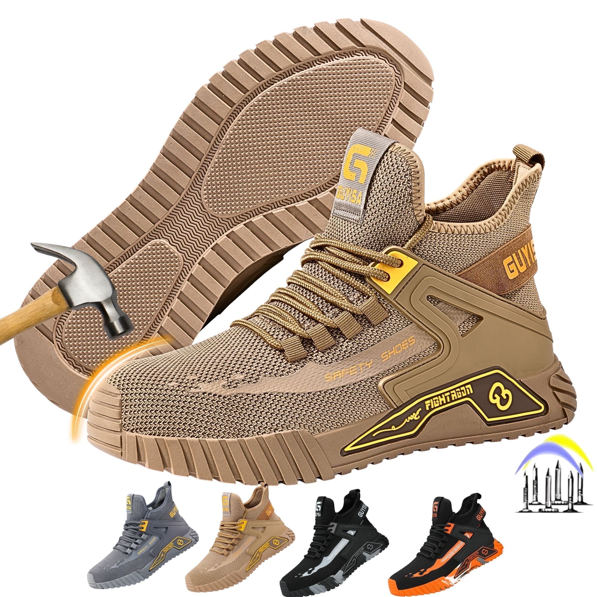 CHICVOMEY Slip-Resistant Work Shoes for Men Non-Slip Work Shoes ...