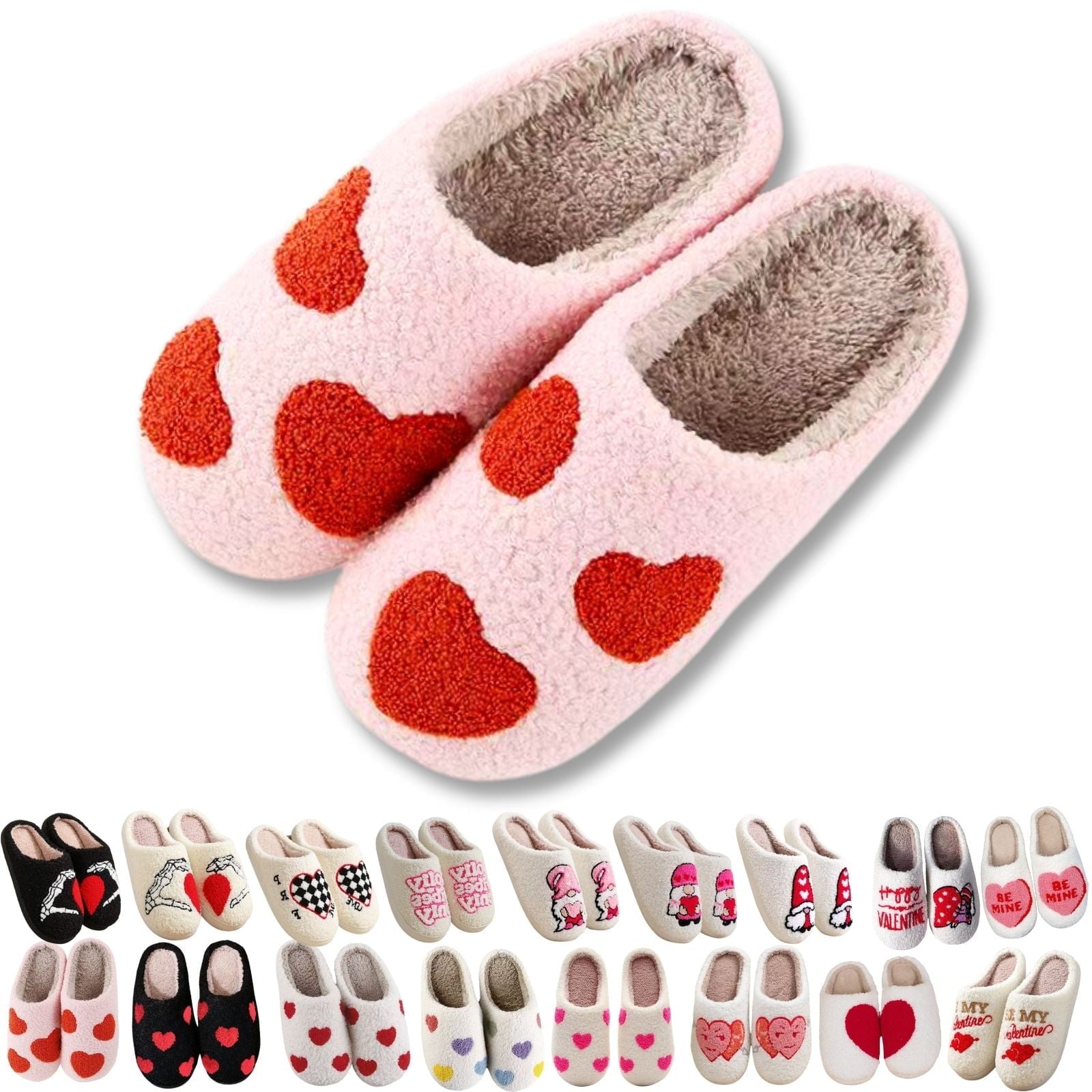 CHICVOMEY Valentine's Day Slippers for Women and Men Holiday Slippers ...