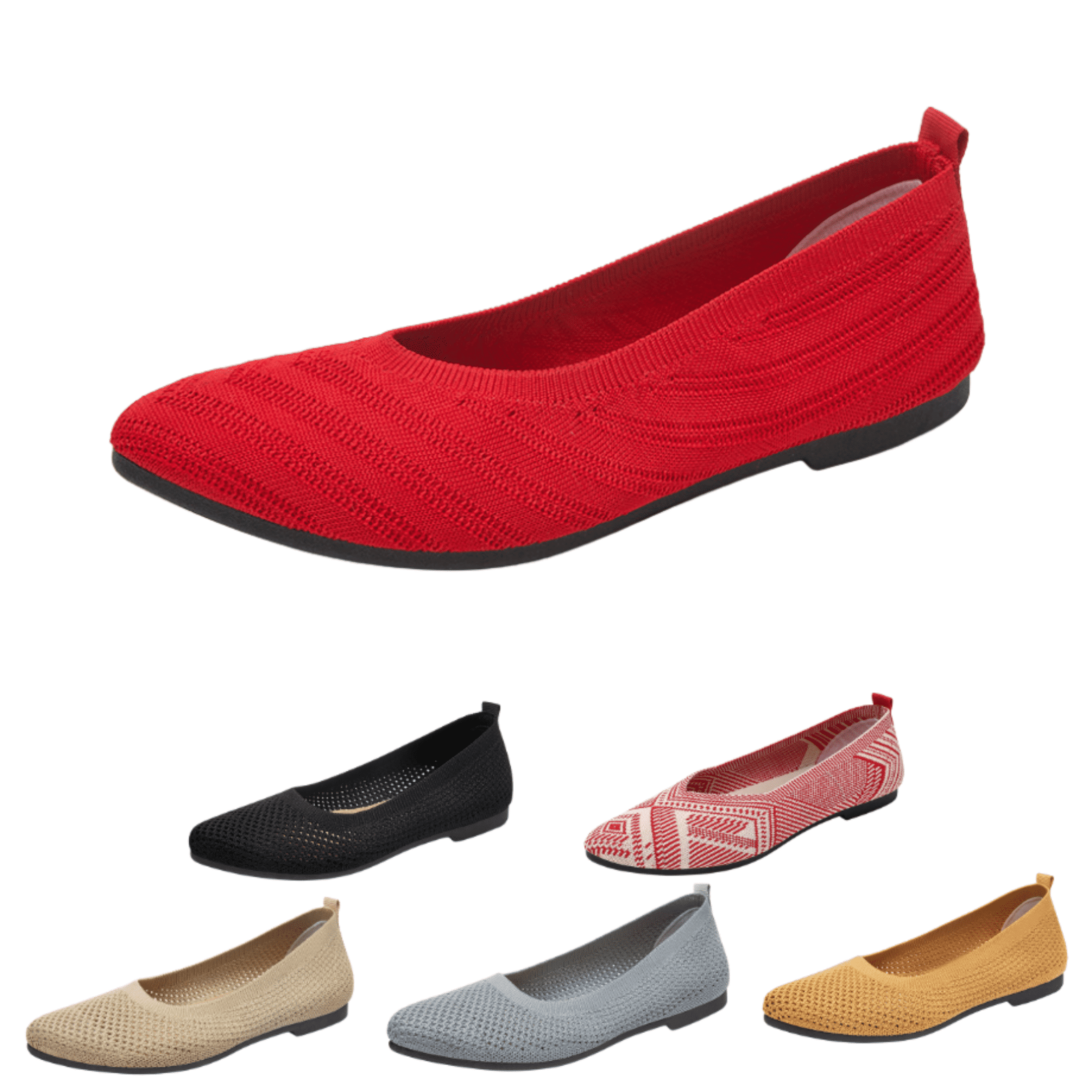 PPCHVOMEY Women’s Flats Shoes Comfortable and Soft Flats Crochet Mesh ...