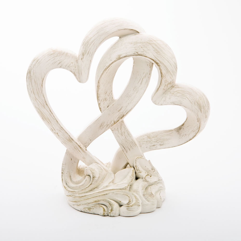 FASHIONCRAFT Vintage Style Double Heart Design Cake Topper/Centerpiece ...