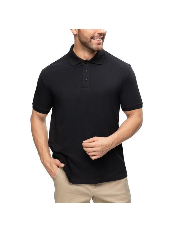 3-Pack Men's Regular-Fit Short Sleeve Pique Polo Shirts with Ribbed Collar & Armbands, Sizes S ...