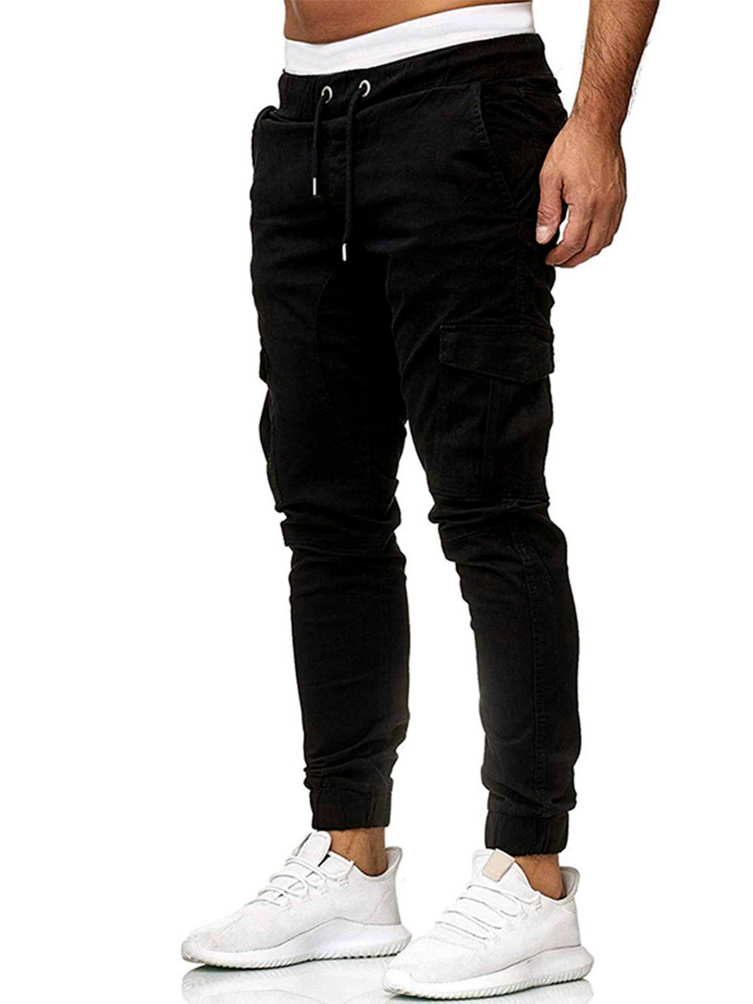 FASHIONWT Men Woven Multi-Pocket Drawstring Pants Cargo Pants - Walmart.com