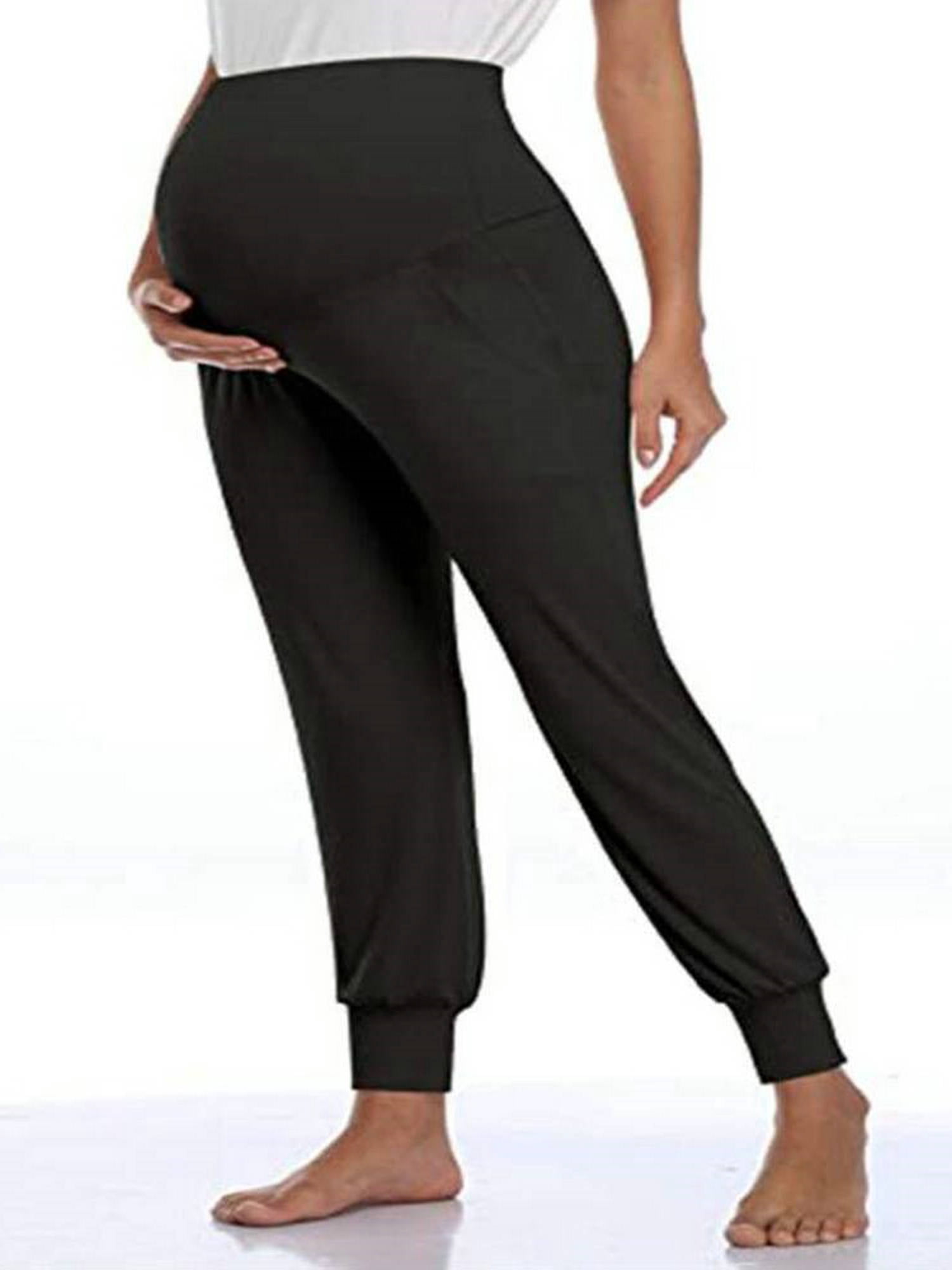 FASHIONWT Women Casual Ankle-length Stretchy Pregnant Maternity Belly ...