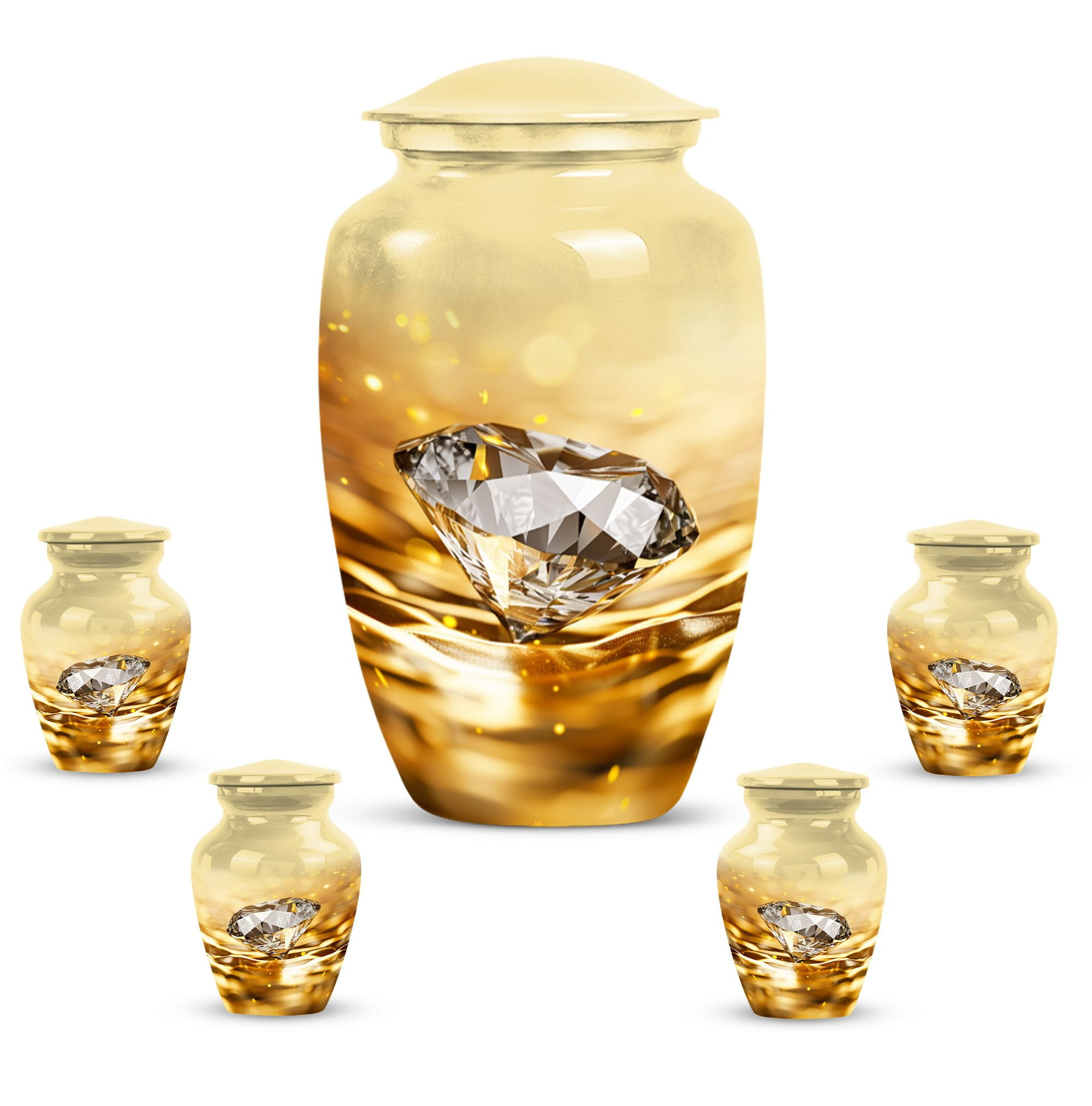FASHIONZAADI Diamond Adult Urns For Human Ashes, Cremation Urn Set ...
