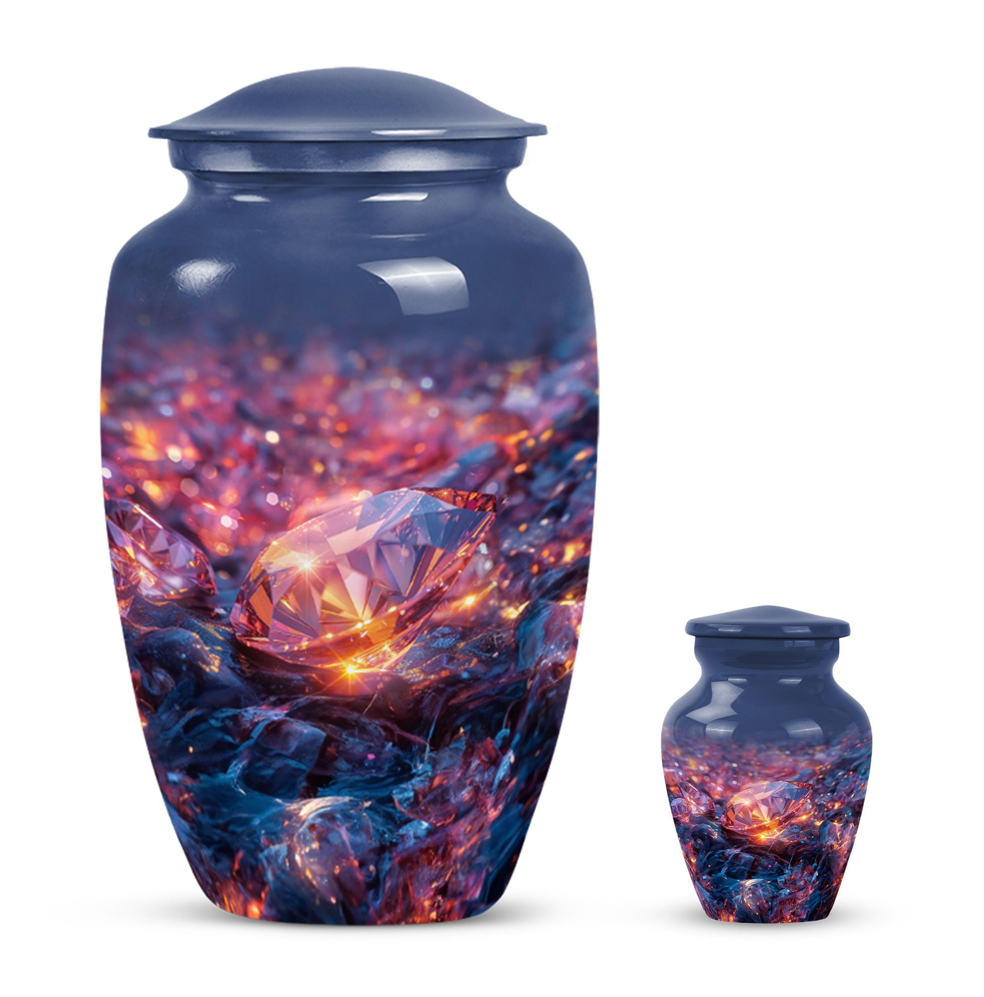 FASHIONZAADI Diamond Urn Set, 1 Large And 1 Small Urn For Ashes, Adult ...