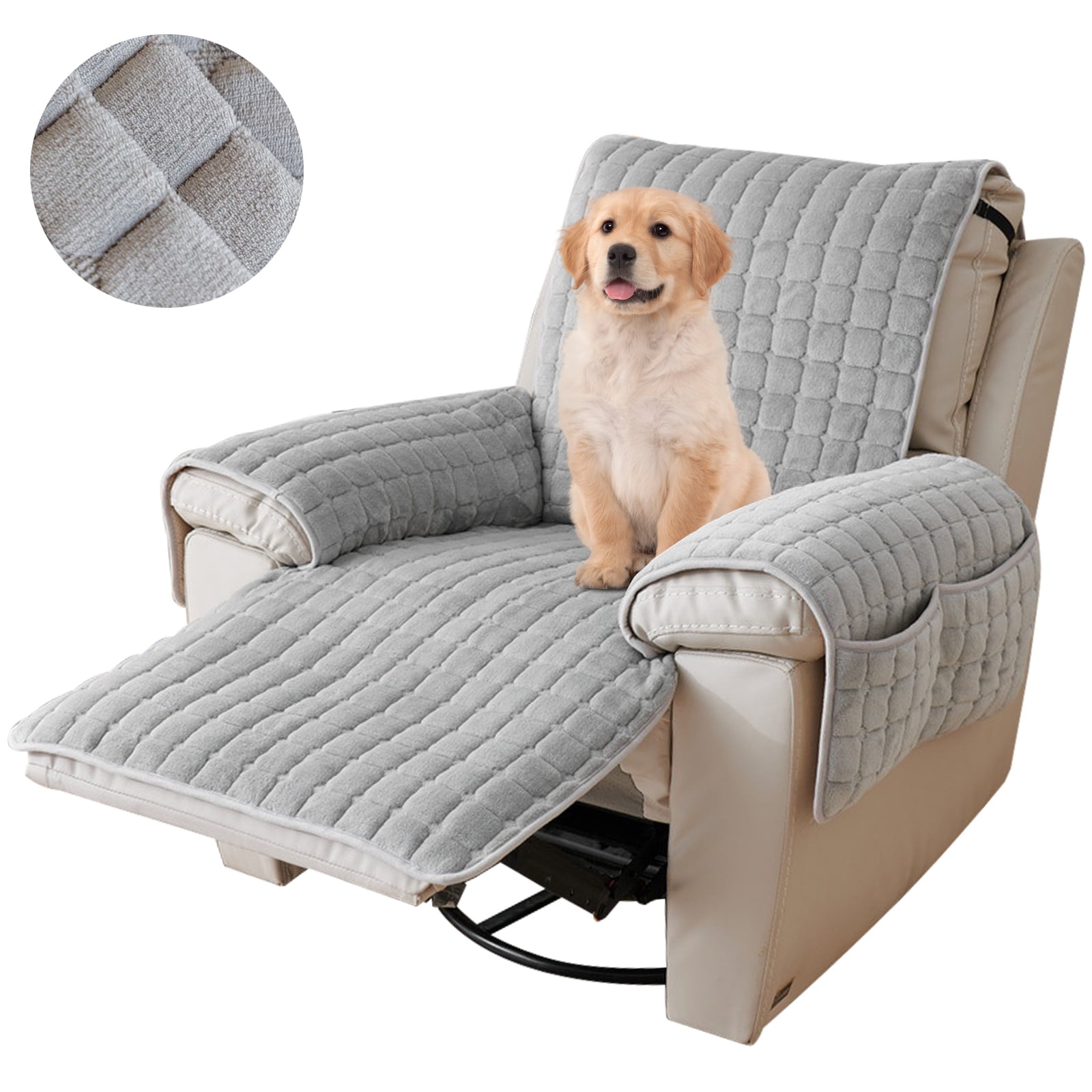 FASHLAZ Durable Couch Cover for Recliner Chair Washable Slipcover with ...