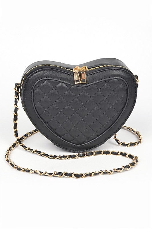 FASHNZFAB Quilted Heart Shape Swing Crossbody Bag - Walmart.com