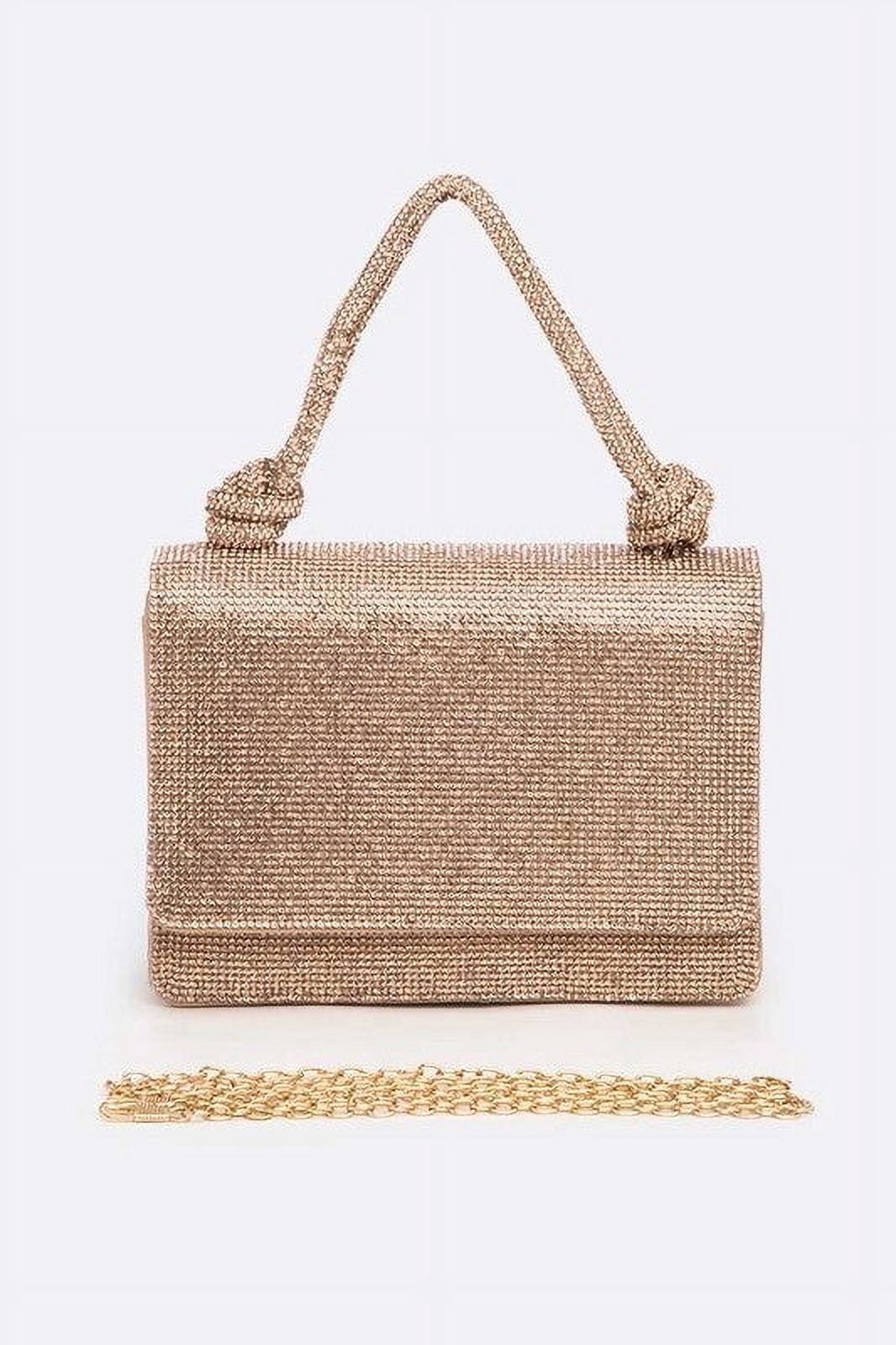 FASHNZFAB Rhinestone Top Handle Small Bridal Party Clutch - Walmart.com