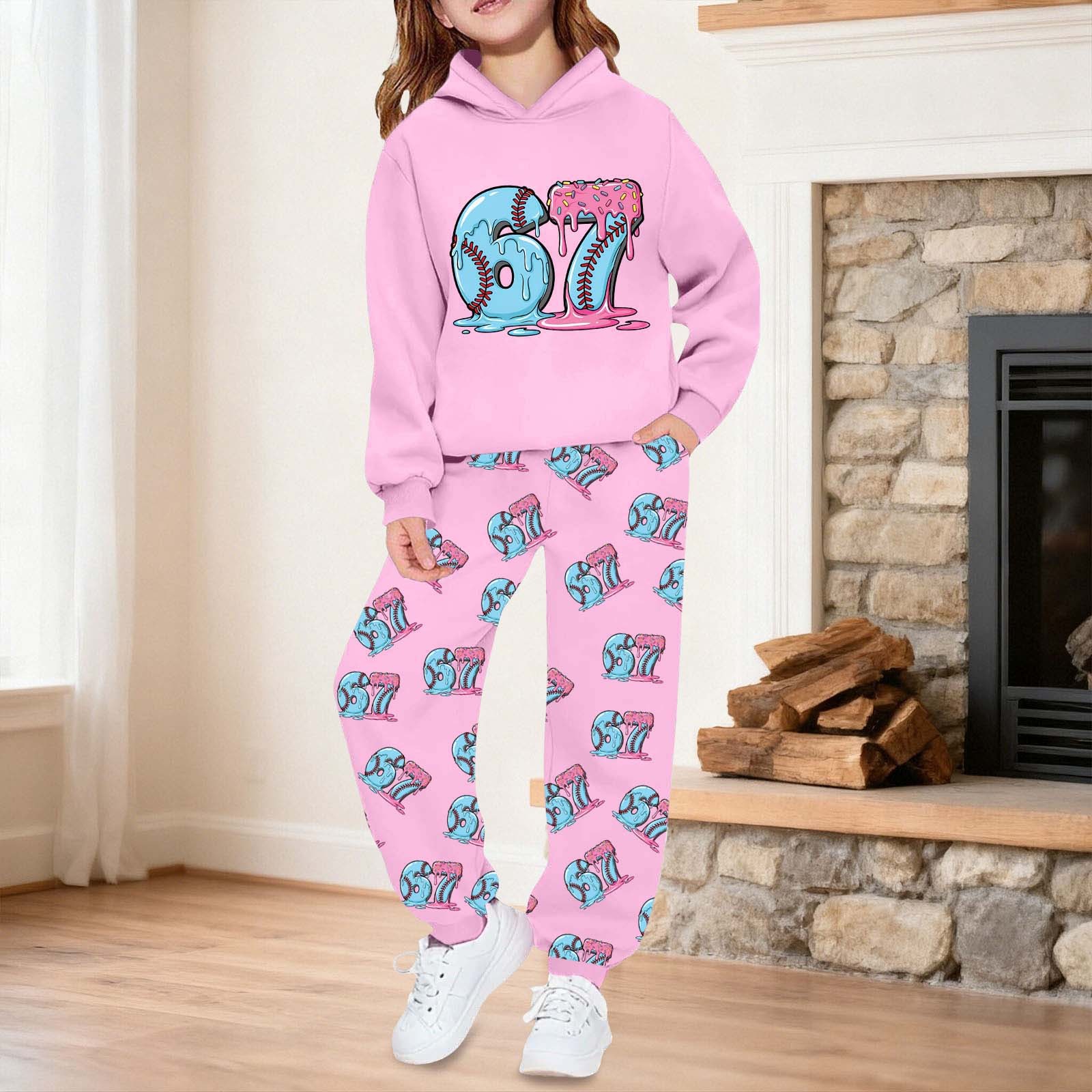 FASHOFT 67 Shirt and Pants Kids Outfits Set 6 7 Ice Cream Drip Hoodie ...