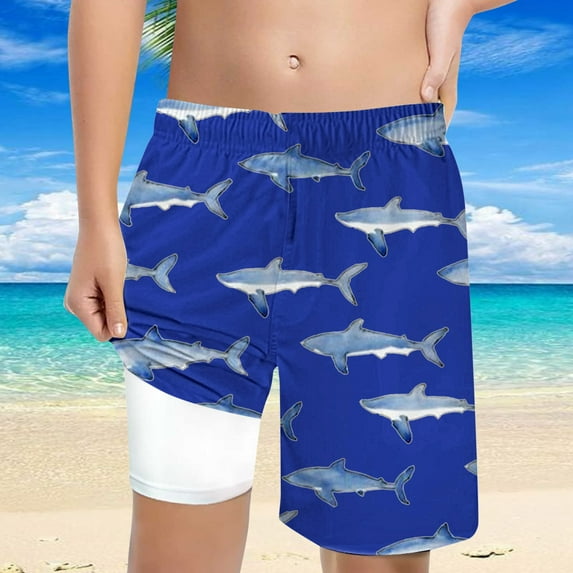 FASHOFT Boys Swim Trunks with Compression Liner Swimsuit Shorts ...