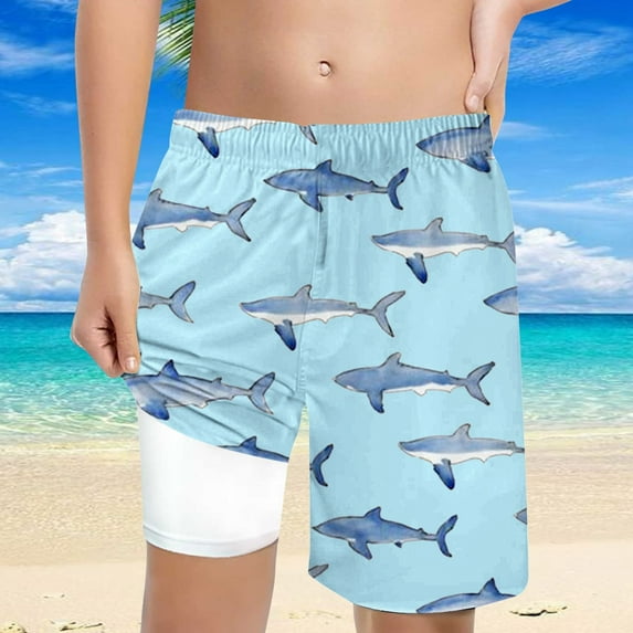 FASHOFT Boys Swim Trunks with Compression Liner Swimsuit Shorts ...