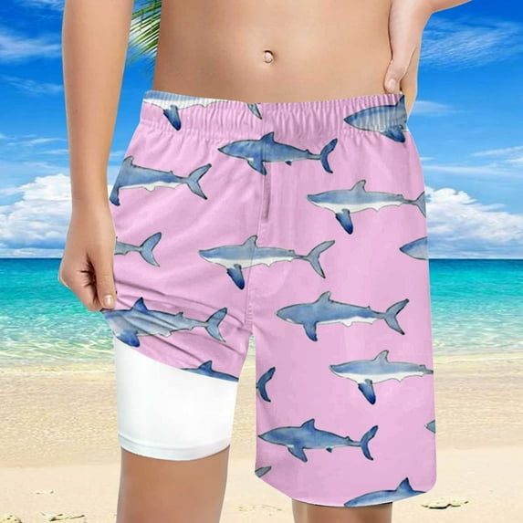 FASHOFT Boys Swim Trunks with Compression Liner Swimsuit Shorts ...
