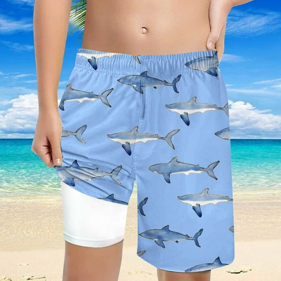 FASHOFT Boys Swim Trunks with Compression Liner Swimsuit Shorts ...