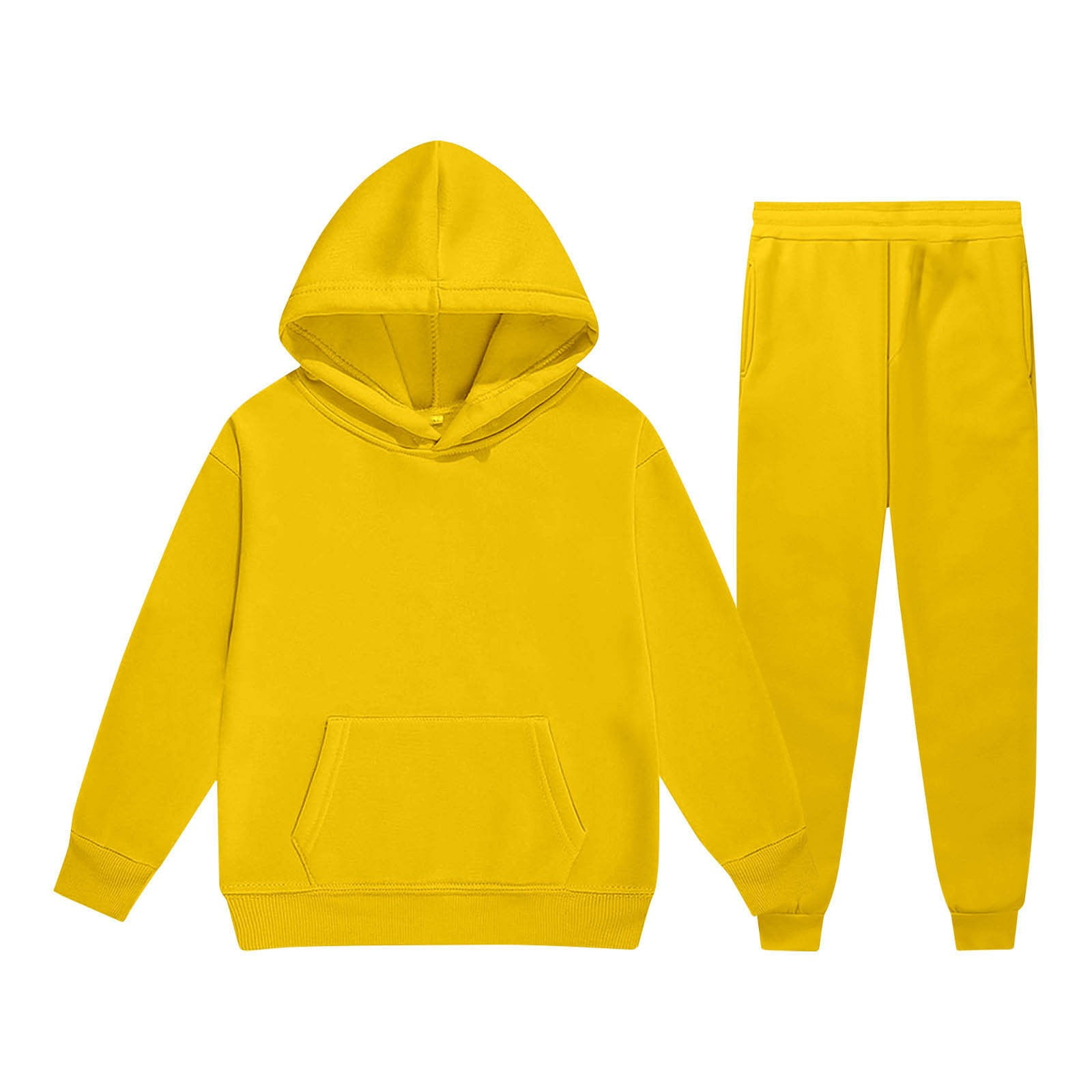 FASHOFT Girls Sweatsuit 2 Piece Outfits Set Solid Hoodie Sweatshirts ...