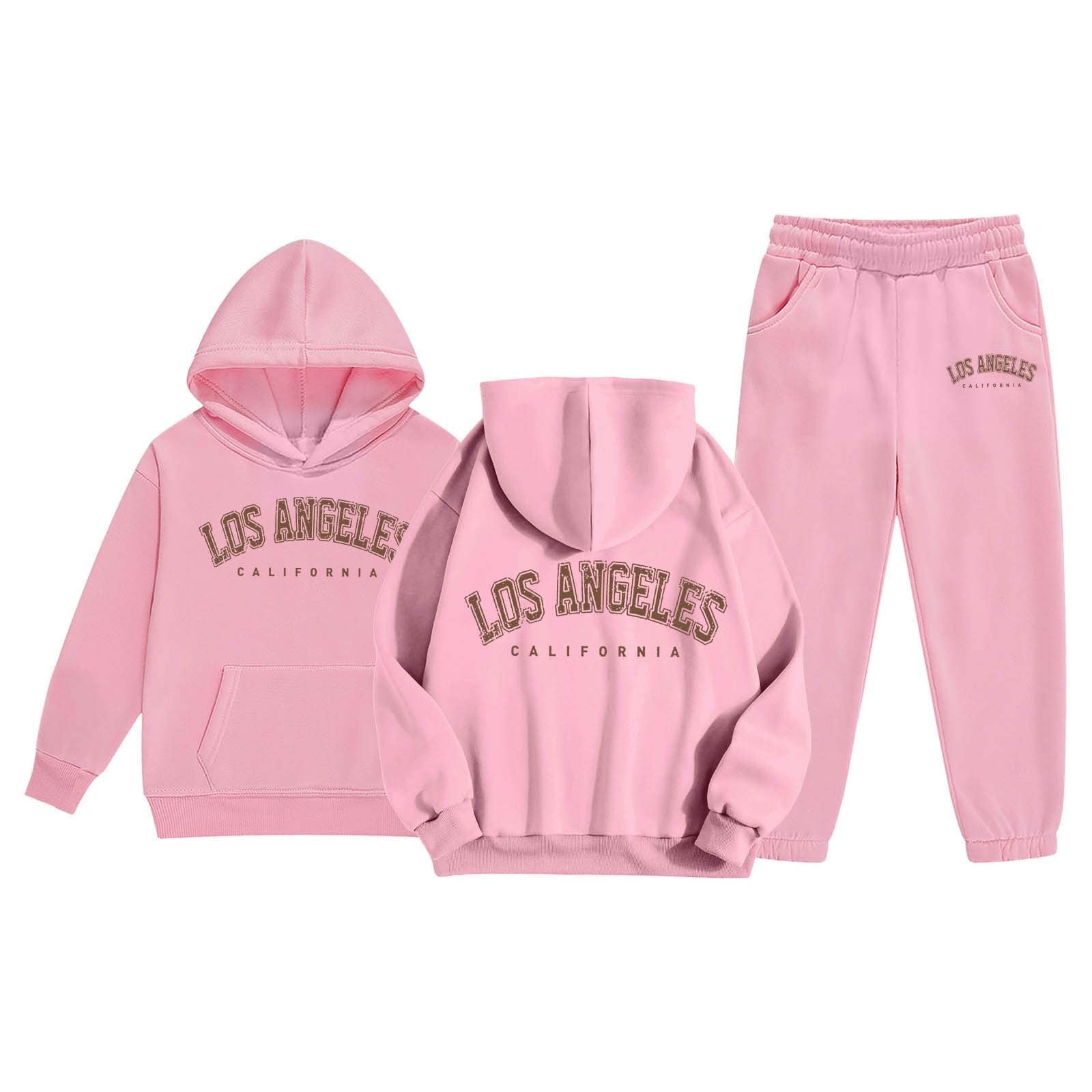 FASHOFT Girls Sweatsuit Oversized Graphic Hoodie and Sweatpants ...