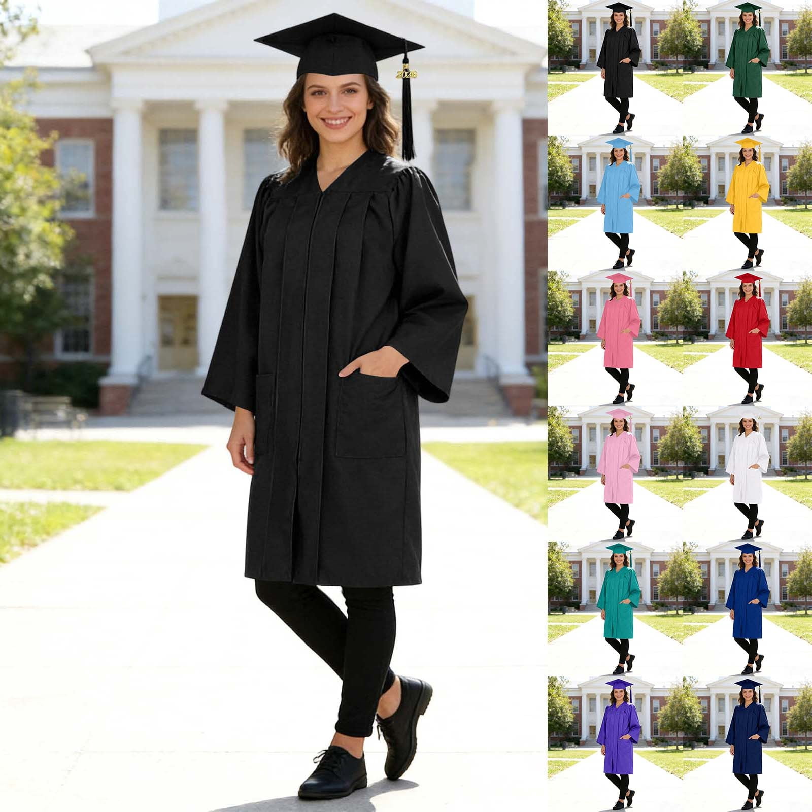 FASHOFT High School Graduation Cap Gown Set for Adult Unisex Master ...