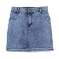 FASHOFT Jean Skirt for Women Summer Elegant Denim Bodycon Skirt Raw Hem ...