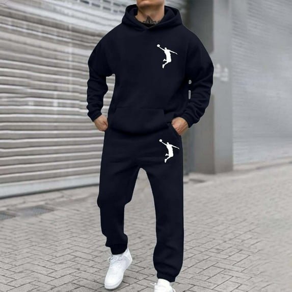 FASHOFT Men's Swaetsuit Graphic Hoodies and Joggers Track Suit Casual ...