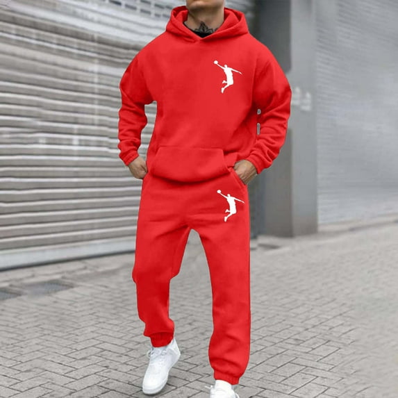 FASHOFT Men's Swaetsuit Graphic Hoodies and Joggers Track Suit Casual ...