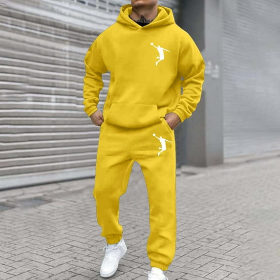 FASHOFT Men's Swaetsuit Graphic Hoodies and Joggers Track Suit Casual ...
