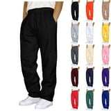 FASHOFT Men's Wide Leg Loose Sweatpants Open Bottom Drawstring Workout ...