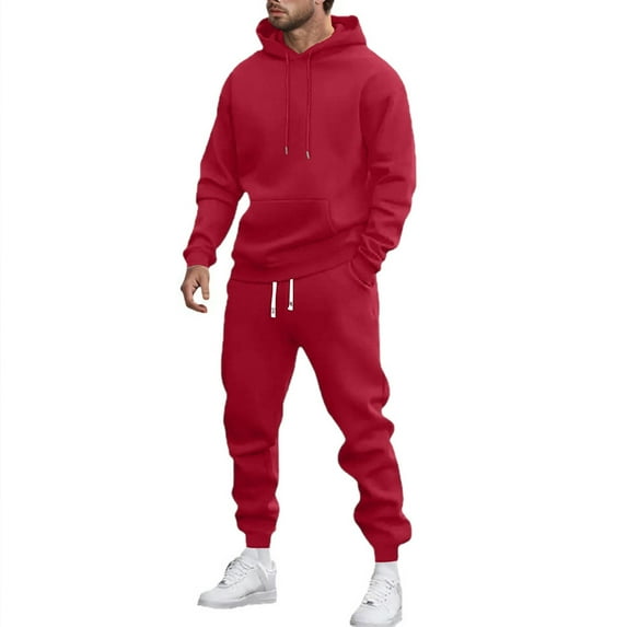 FASHOFT Mens Sweatsuit 2 Piece Jogging Tracksuit Set Casual Athletic ...
