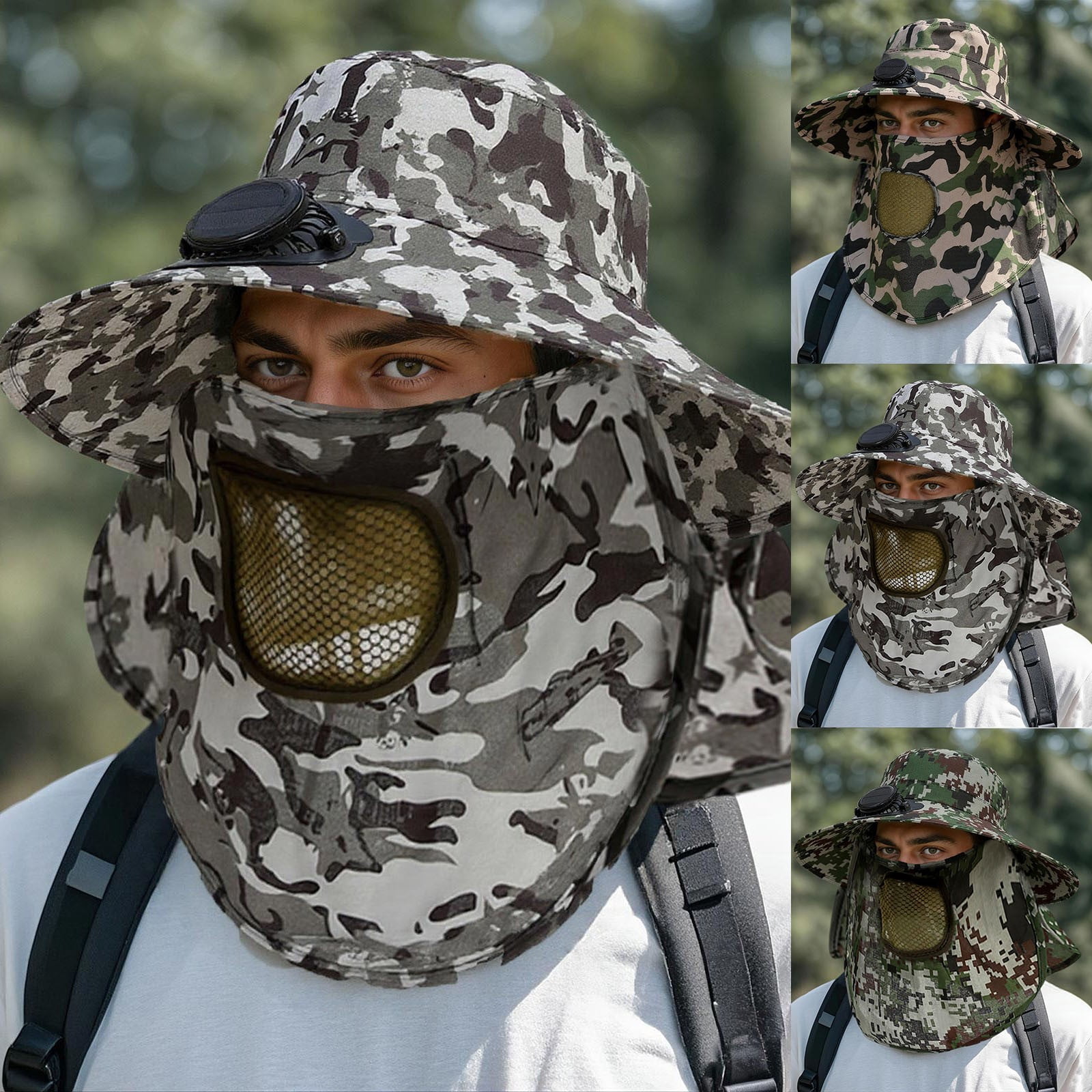 FASHOFT Solar Fan Hats for Men Women Long Battery Cooling Cap for ...