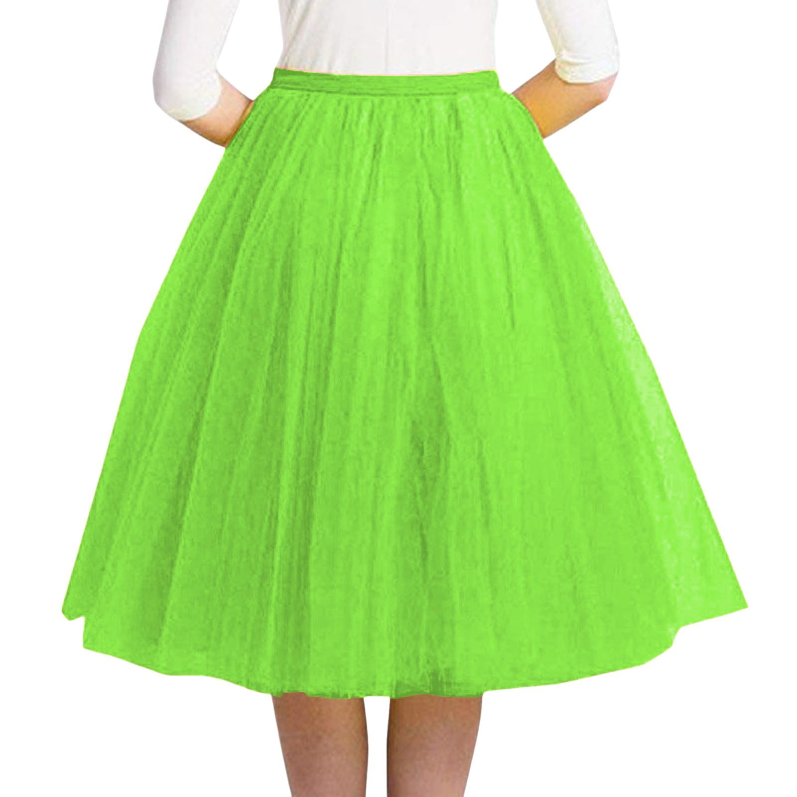 FASHOFT Tutu Skirts For Women Solid Color A Line Tutu Mini Skirt Simple ...